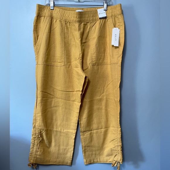 dash | Pants & Jumpsuits | Dash Linen Blend Cropped Cinch Leg Capri ...